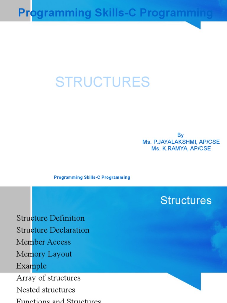 Structure in C | PDF | Pointer (Computer Programming) | Computer ...