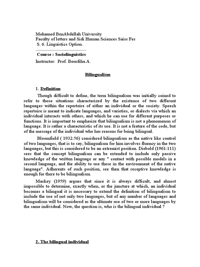 Sociolinguistics Lesson (Bilingualism) | Download Free PDF | Multilingualism | Fluency