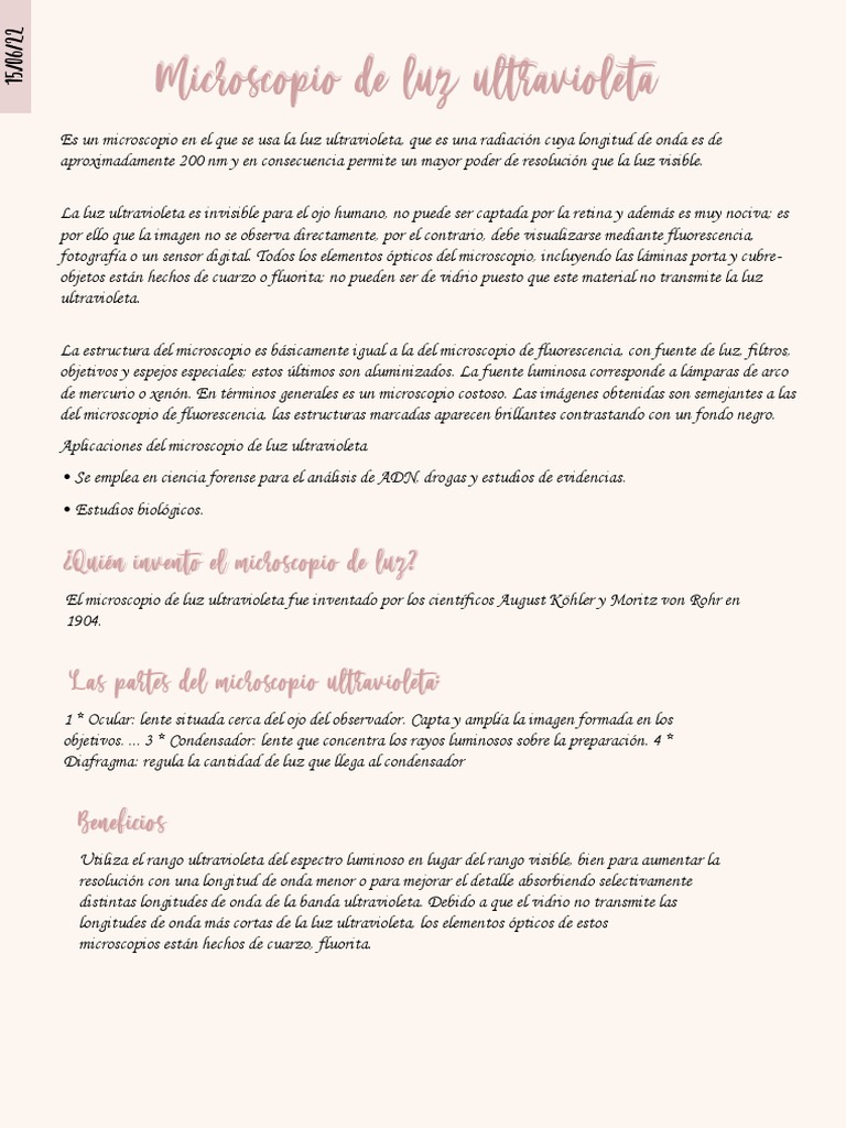 Microscopio de Luz Ultravioleta | PDF