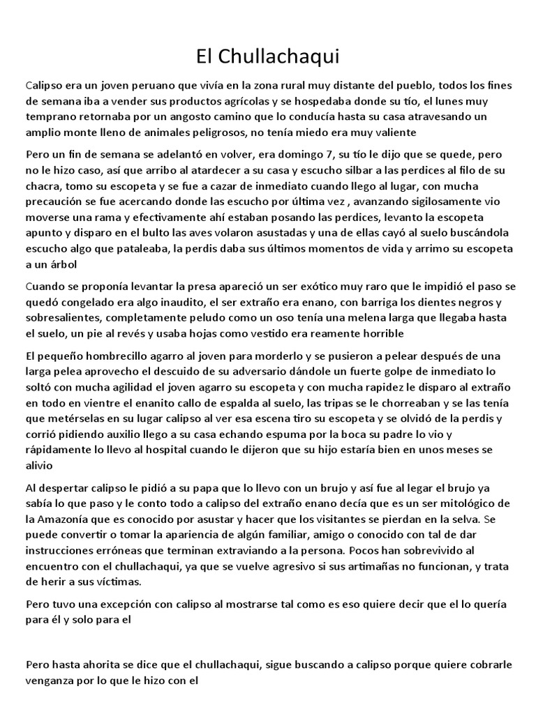El Chullachaqui | PDF