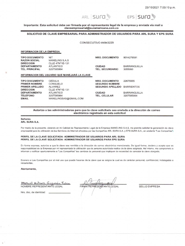 Formulario SURA | PDF