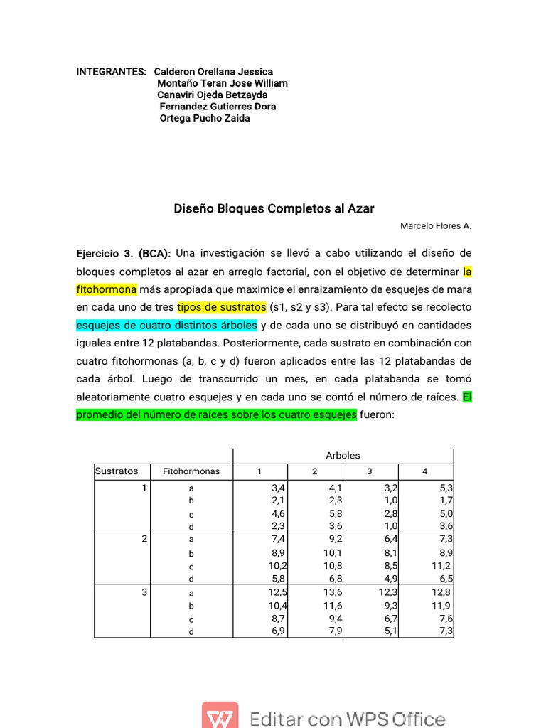 Diseño Bloques Completos Al Azar | PDF | Estadísticas | Plantas