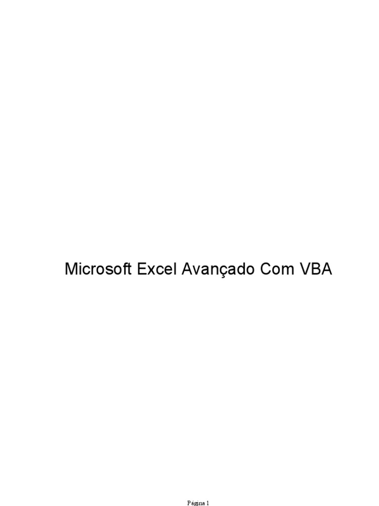 Apostila Microsoft Excel Avançado Com Vba Pdf Macro Ciência Da