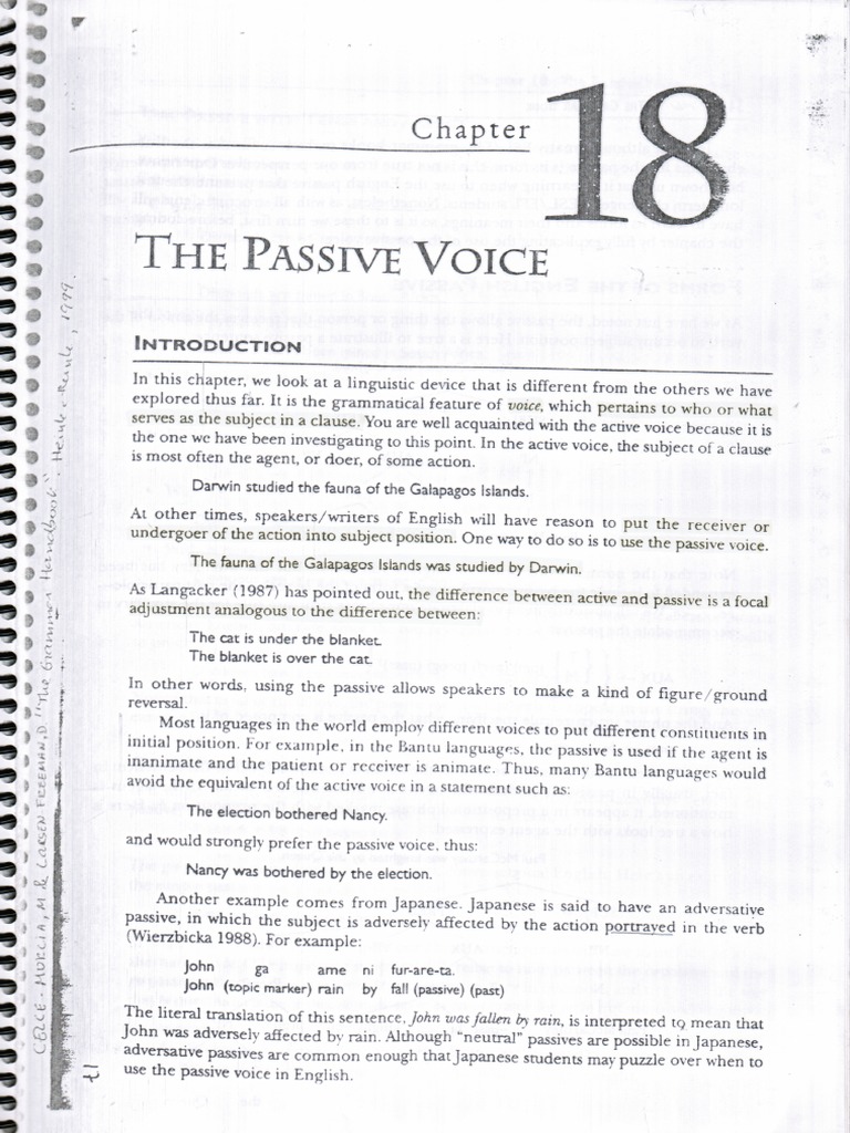 The Grammar Book - Chapter 18 Passive Voice | PDF