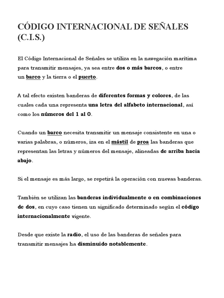 Código Internacional de Señales | PDF | Transporte de agua