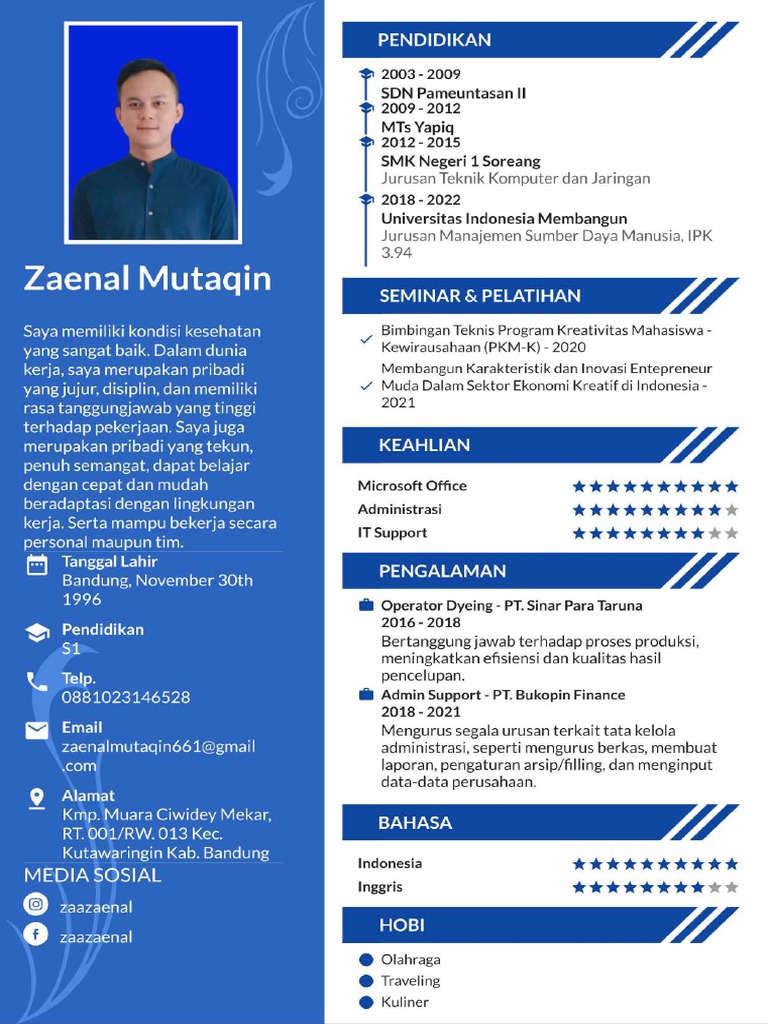 Contoh Curriculum Vitae | PDF