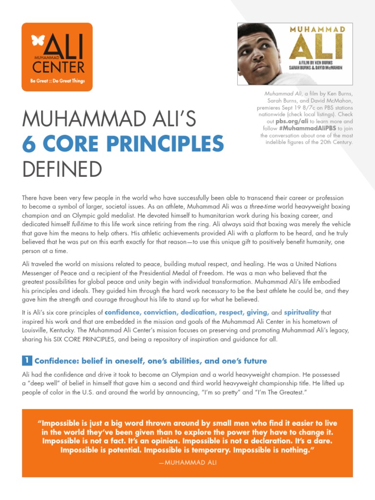 Muhammad Ali 6 Core Principles | PDF | Muhammad Ali