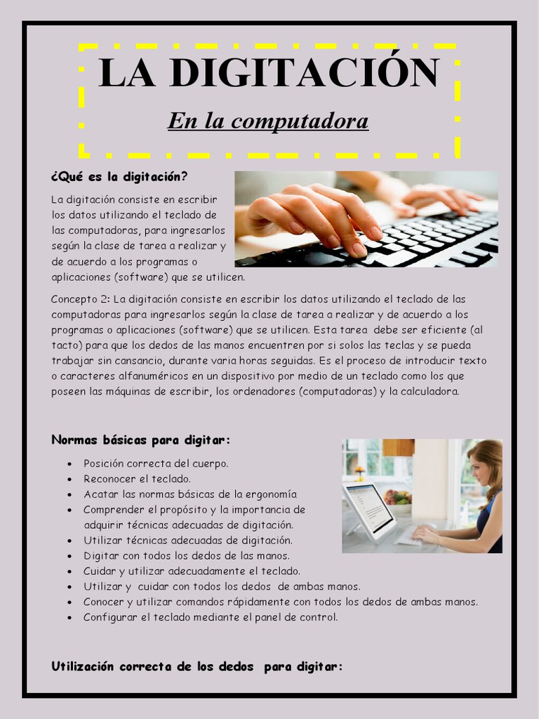 Qué es la digitación y su importancia | PDF | Teclado | Mano