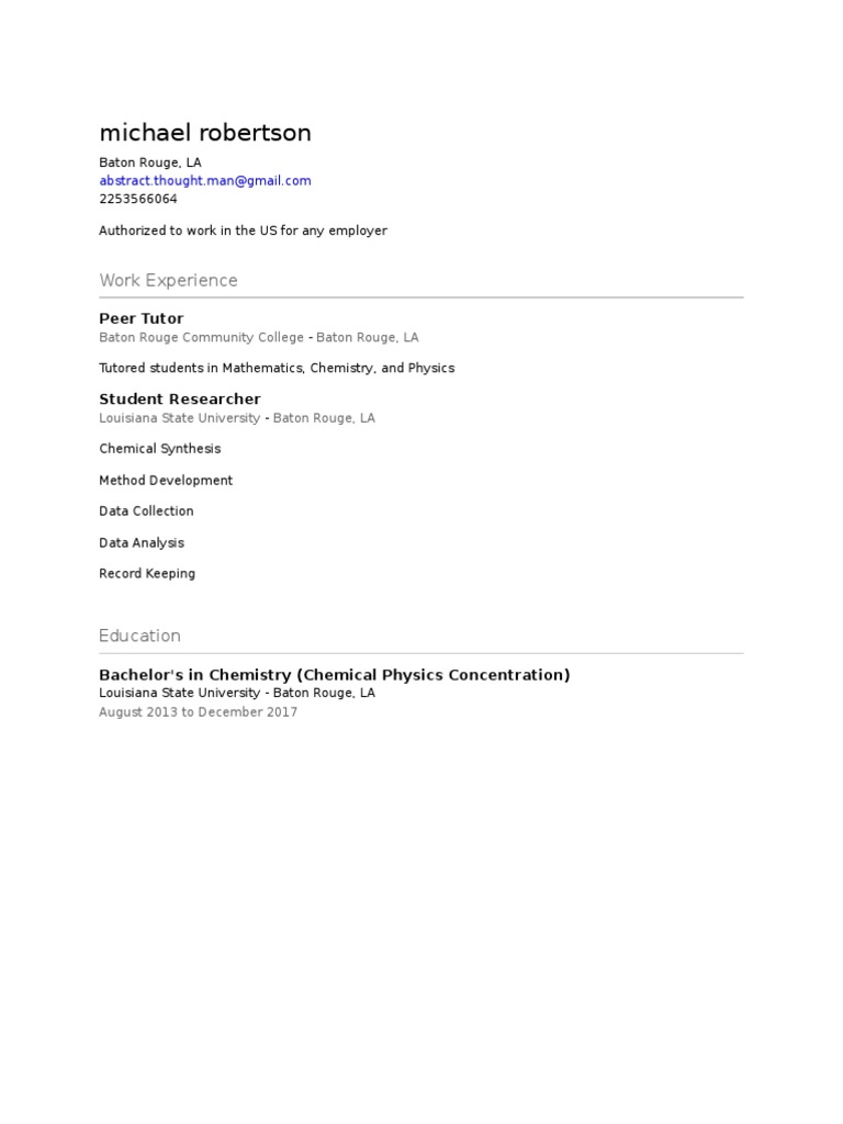 Michael Robertson Resume | PDF