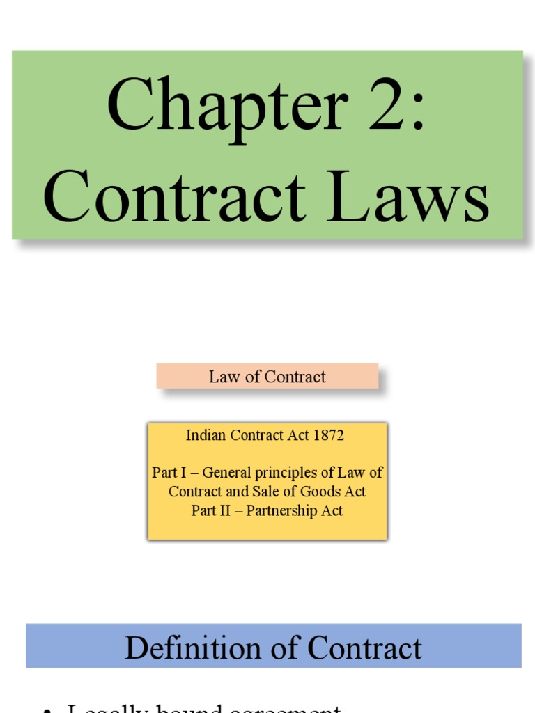 Chapter 2 - Contract Laws | PDF | Guarantee | Indemnity
