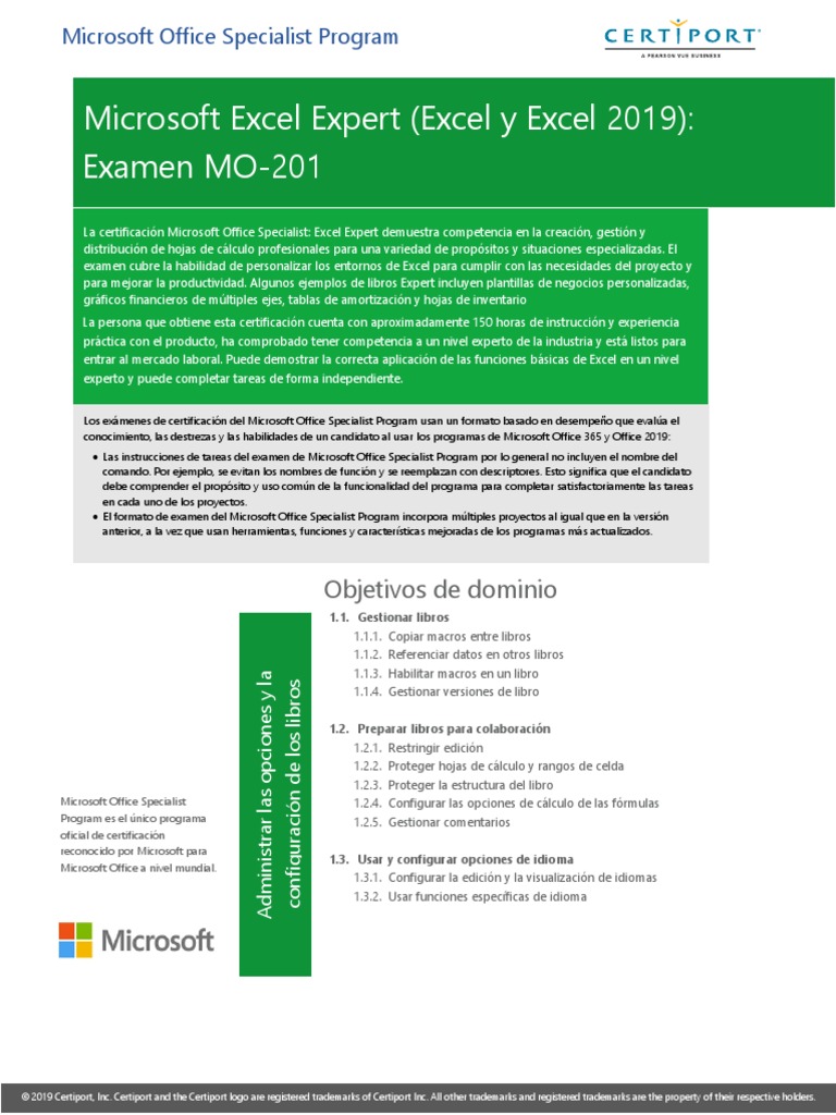 MOS OD Excel Expert 0719 ESP | PDF | Microsoft Excel | Microsoft