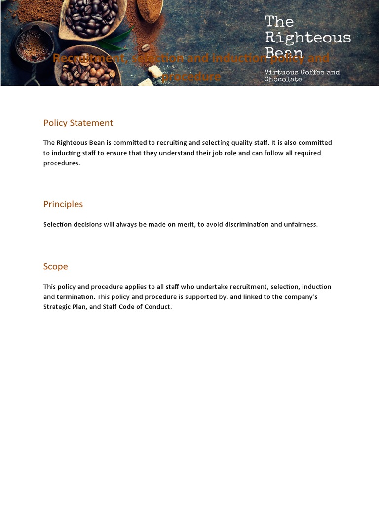 Recruitment, Selection and Induction Policy and Procedure | Download ...