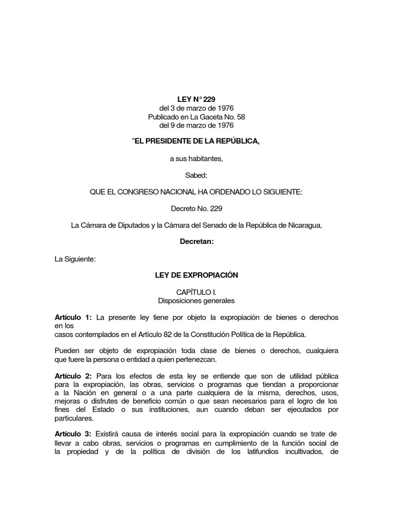 Ley de Expropiaciones - L-229 | PDF | Dominio eminente | Testigo experto