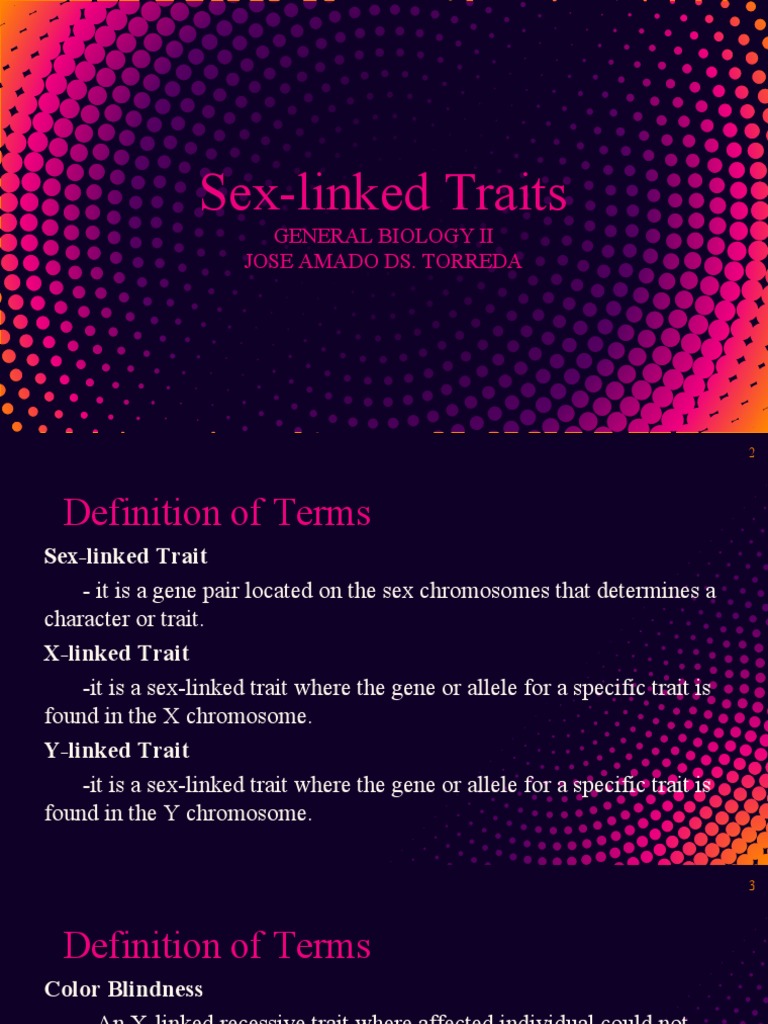 Sex-Linked Traits: General Biology Ii Jose Amado Ds. Torreda | Download ...