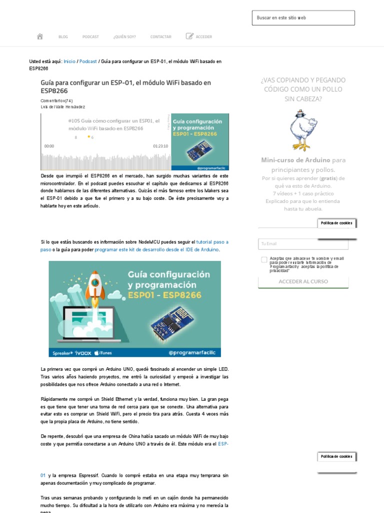 Guía para Configurar Un ESP-01, El Módulo WiFi Basado en ESP8266 | PDF ...