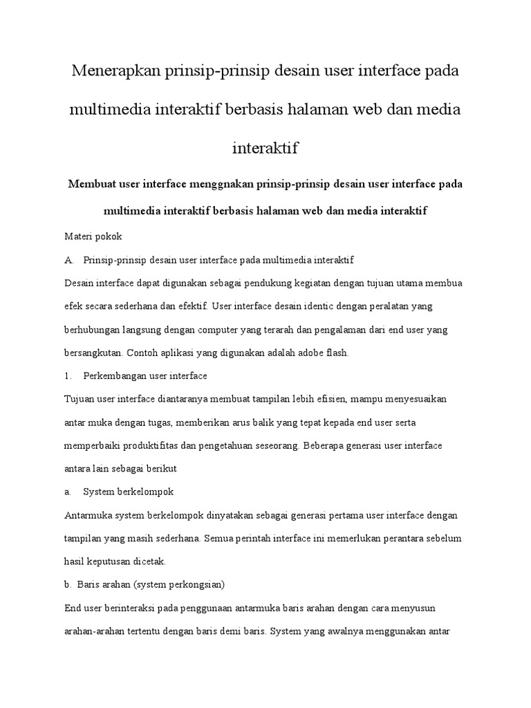 Menerapkan Prinsip-Prinsip Desain User Interface Pada Multimedia ...
