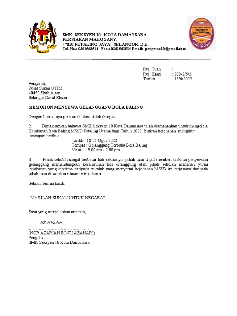 Surat Uitm Bola Baling | PDF