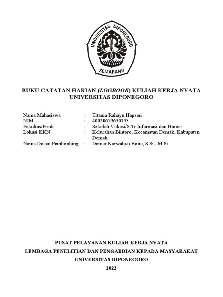 Logbook KKN Fix Nya | PDF
