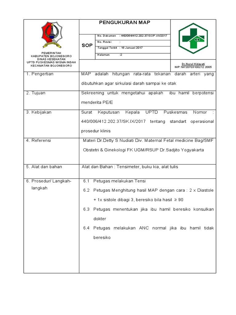 Prosedur Pengukuran MAP Ibu Hamil | PDF