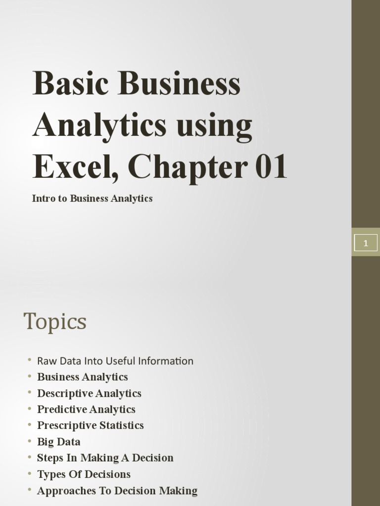 Business Analytics Chapter01 | PDF | Data Analysis | Big Data