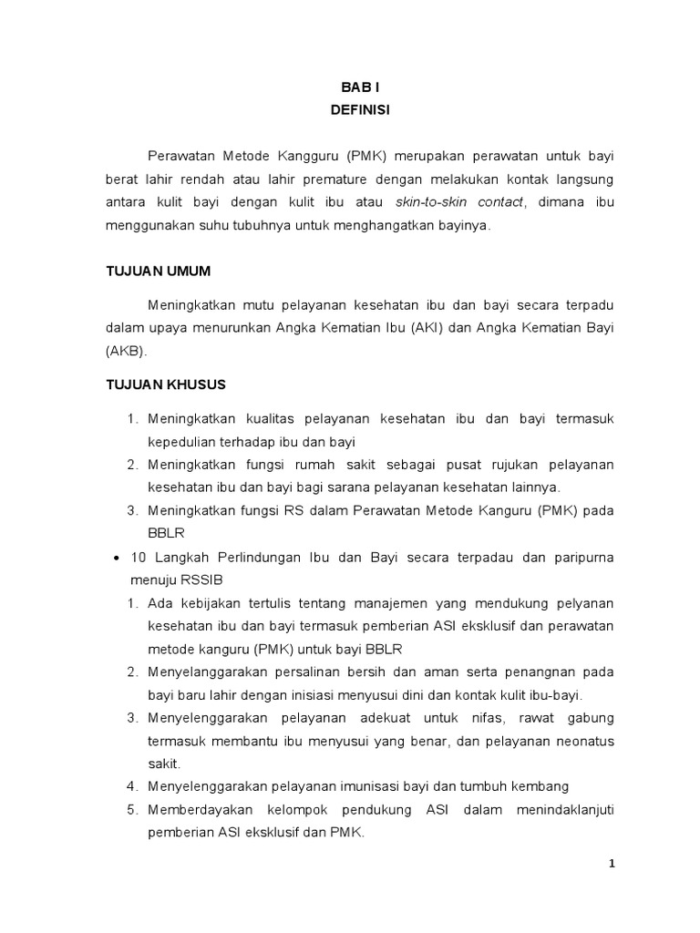PANDUAN Perawatan Metode Kanguru Pada BBLR | PDF