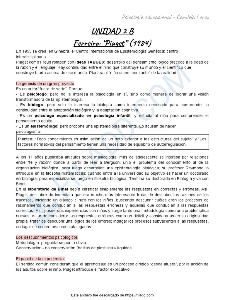 Resumen Educa U 2B y 3 | PDF | Conocimiento | Sicología