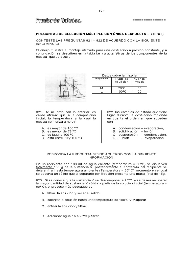 Preicfes Prueba de Quimica Pre | PDF | Redox | Enlace covalente