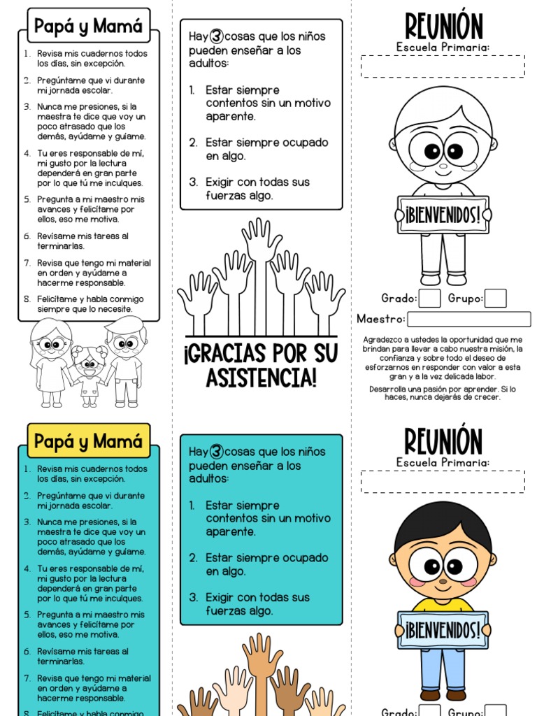 Triptico Junta Padres de Familia | PDF