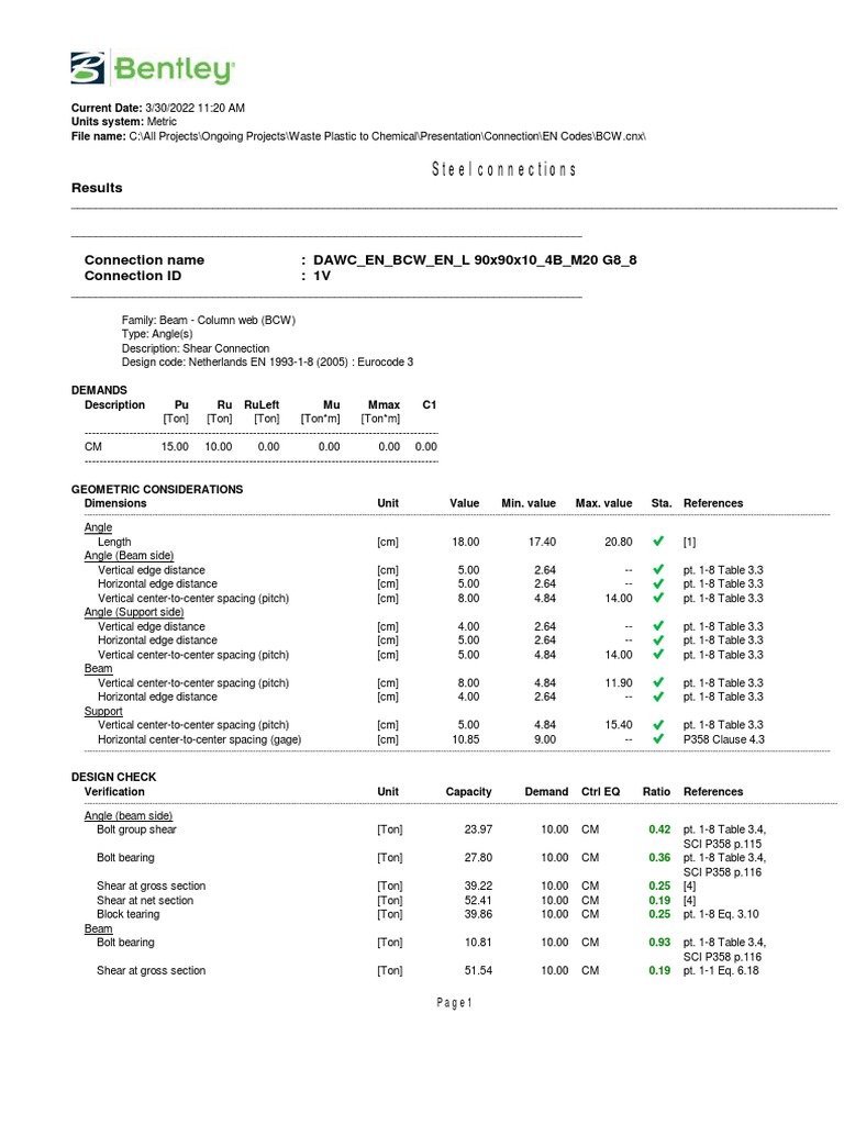 RAM Connection Standalone CE Report - 11 | PDF | Beam (Structure ...