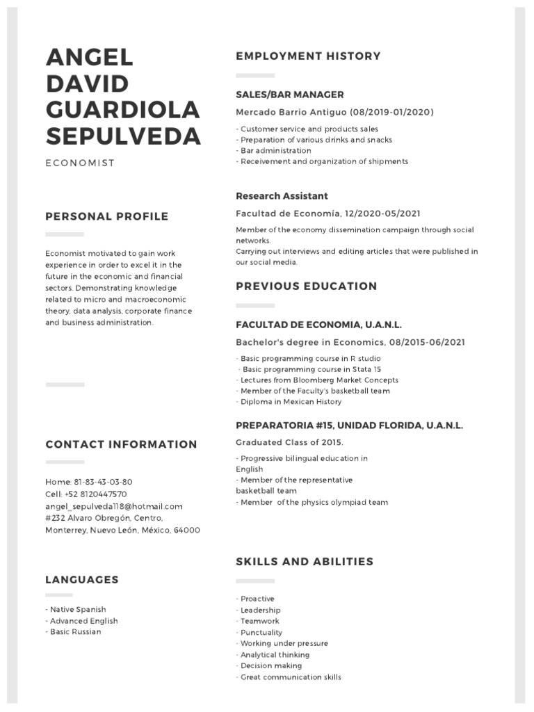 Angel Guardiola CV | PDF | Economics | Economies