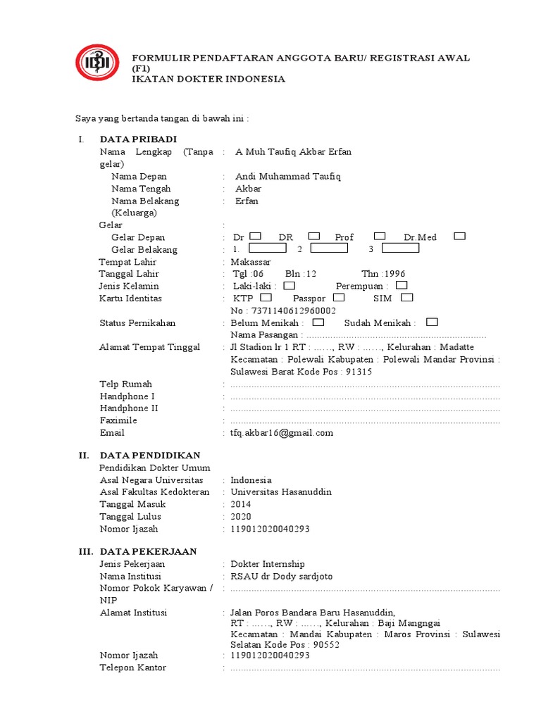 Form F1 Dan F3 | PDF