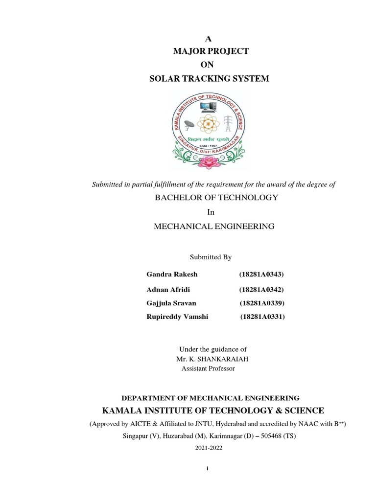 Solar Tracking System | PDF | Solar Power | Thin Film Solar Cell