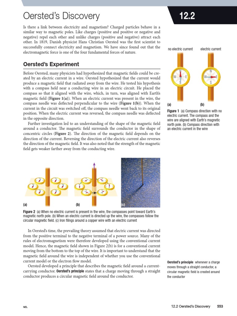 Electromagnetism - Oersted Discovery | PDF | Magnetic Field | Electric ...