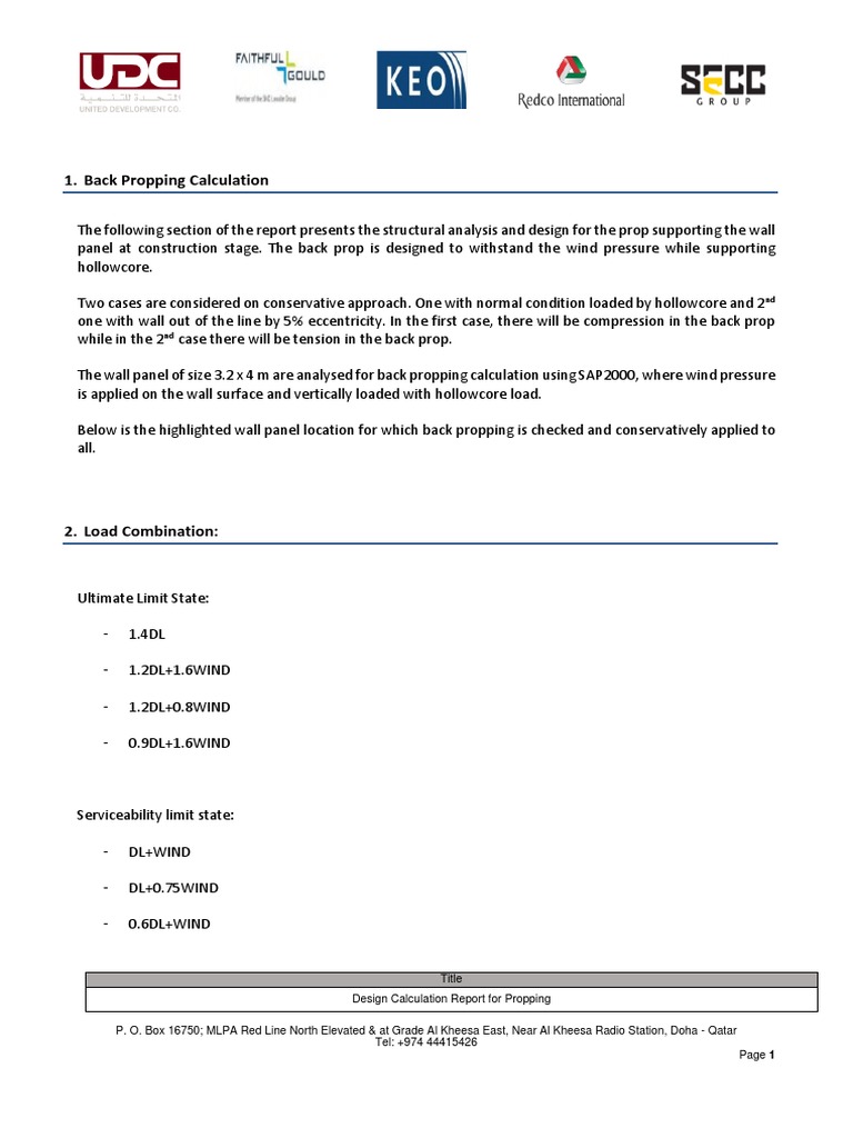 Calculation of Propping | PDF | Doha | Mechanics