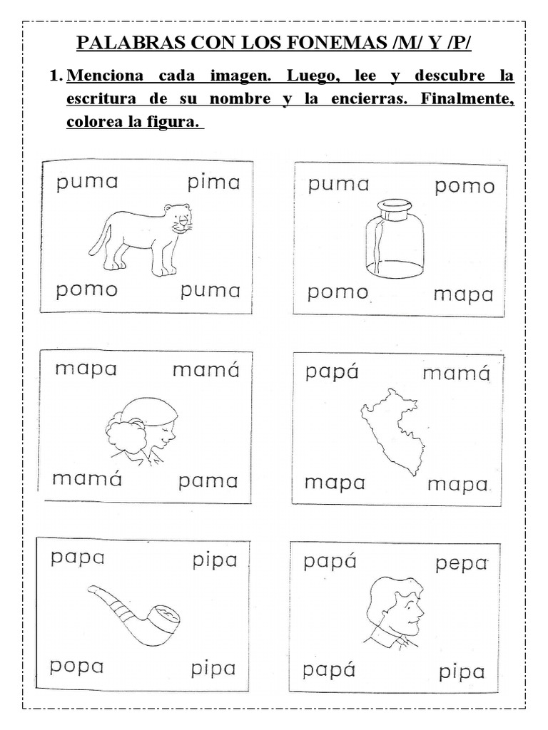 Actividades con M y P para Niños | PDF