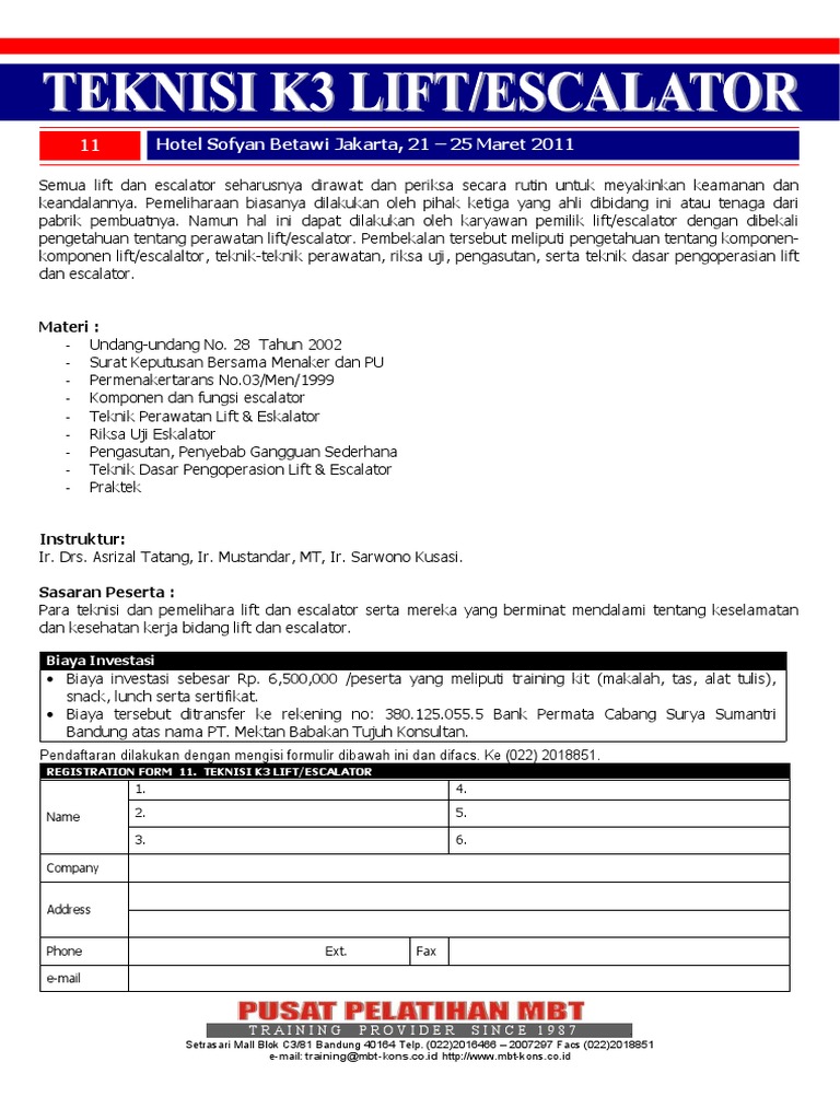 Perawatan dan Keselamatan Lift dan Eskalator | PDF