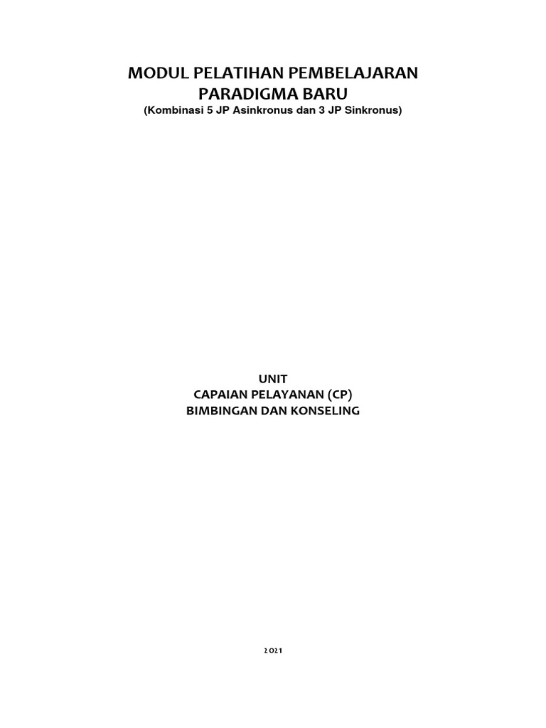 Modul Capaian Pelayanan BK | PDF