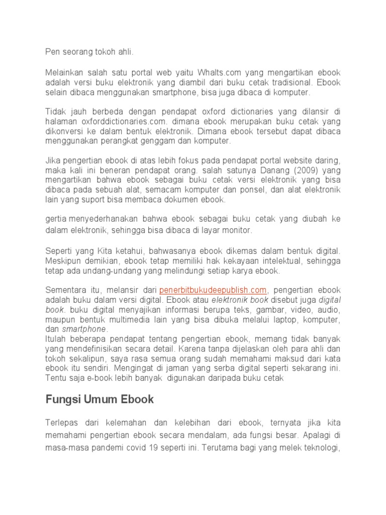 Pengertian E-Book | PDF