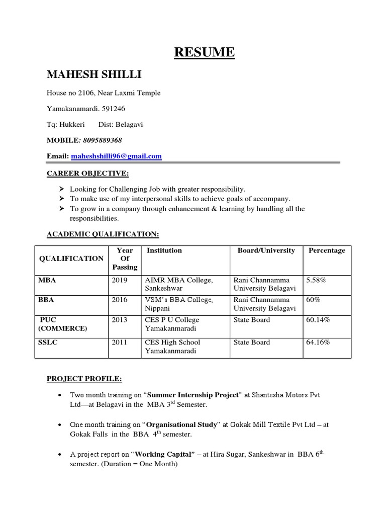 Mahesh Resume New.1 | PDF | Cognition | Cognitive Science
