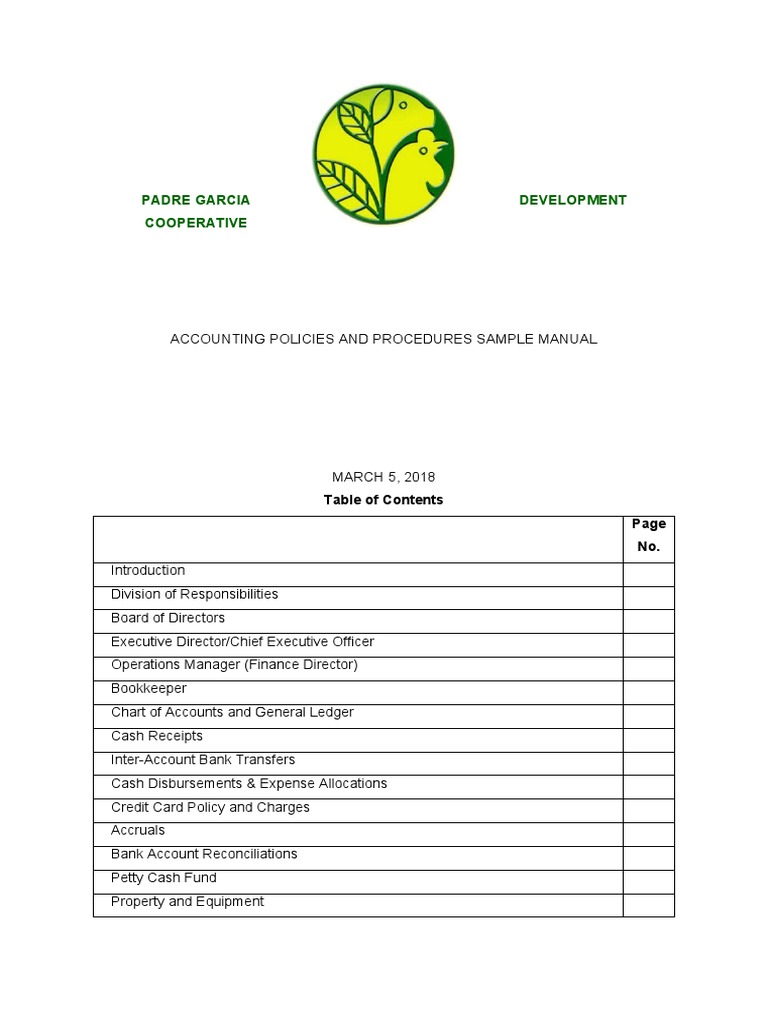 Accounting Policies and Procedures Manual | PDF | Bookkeeping | Receipt