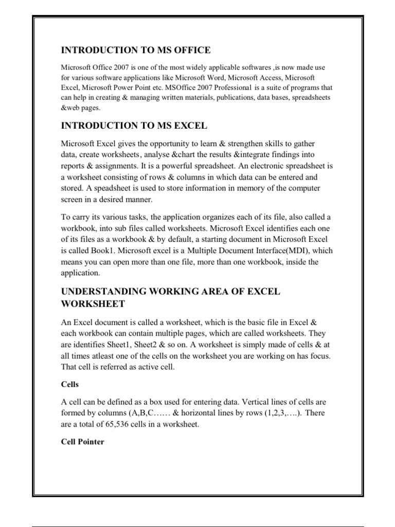 Introduction To Ms Office | PDF | Computers