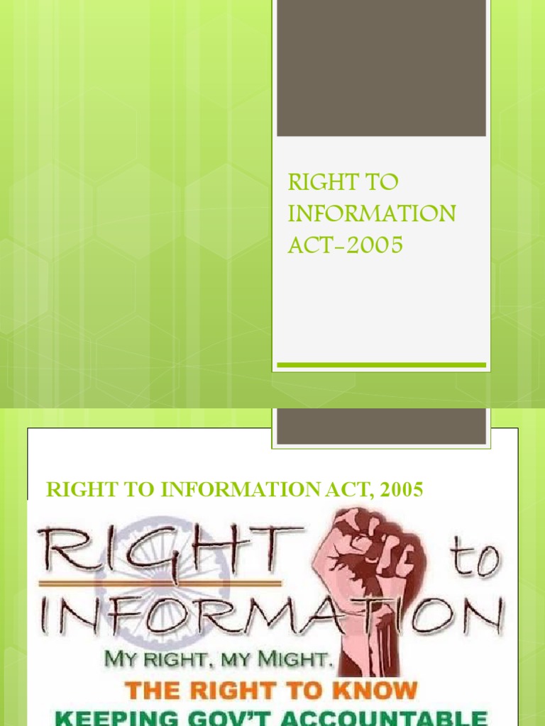Right To Information Act, 2005 | PDF | Freedom Of Information Laws By ...