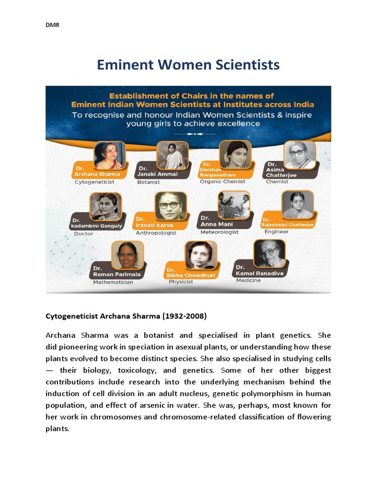 11 Eminent Women Scientists | PDF | Science