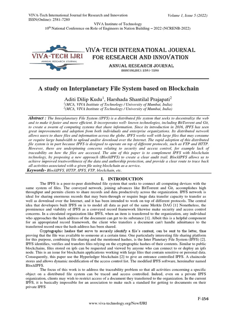 A Study On Interplanetary File System Based On Blockchain | PDF | Peer ...