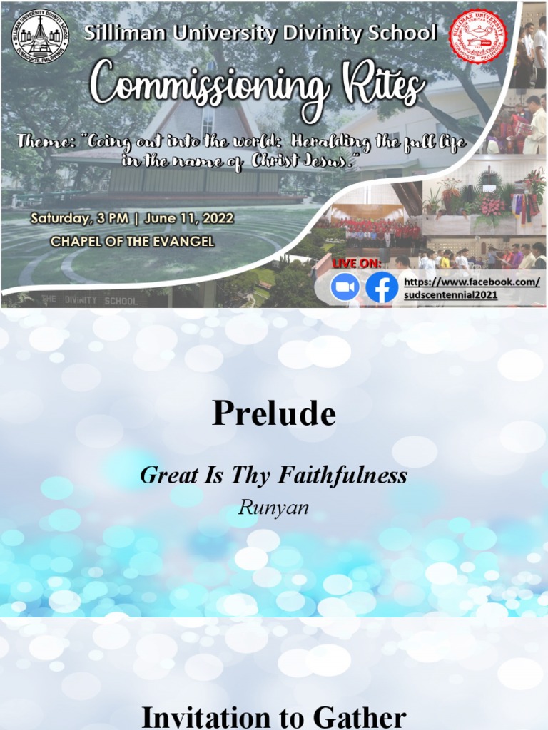 Commissioning Rites 2022 | PDF | Jesus | Grace In Christianity