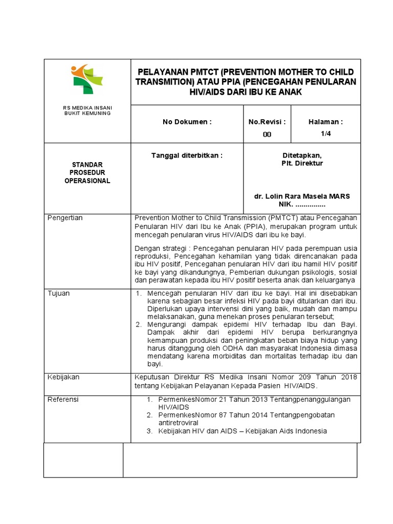 Sop Pelayanan PMTCT | PDF