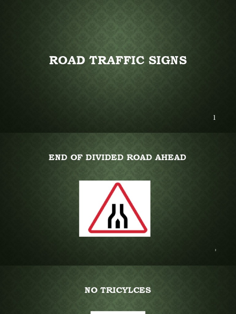 Road Signs | PDF | Traffic | Road Infrastructure