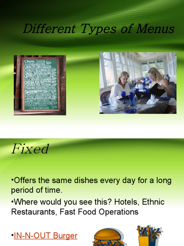 Different Types of Menus | PDF