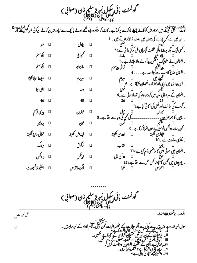 Chemistry Bio and Physics GS Pak Study Islamiat Paper 10th | PDF