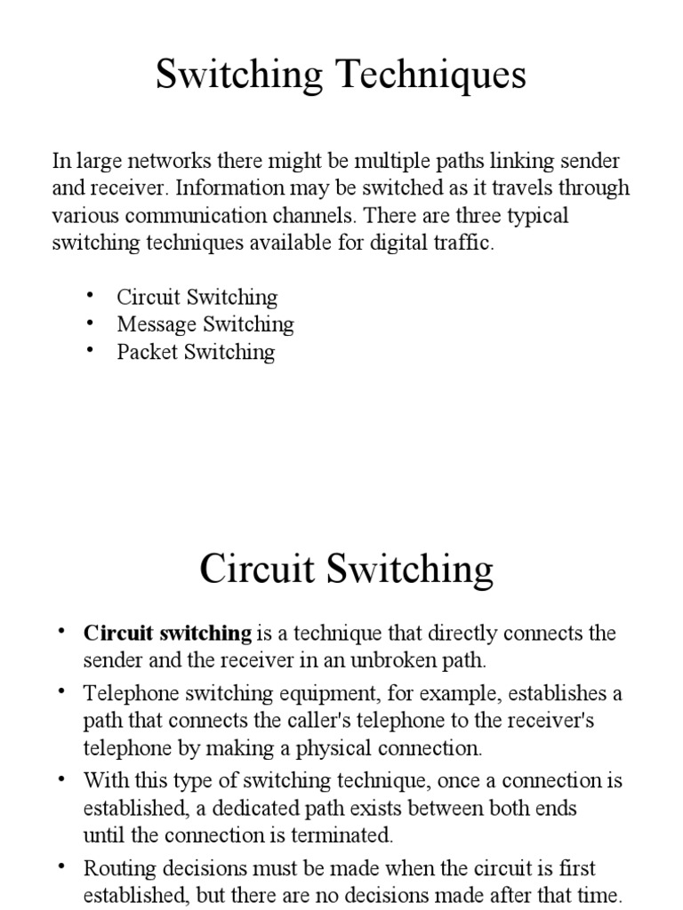 Switching Techniques | PDF | Packet Switching | Computer Network